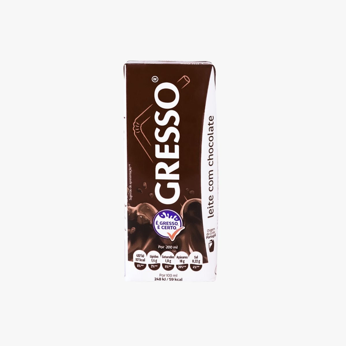 Leite com Chocolate Gresso (4x200ml) – Gostomais