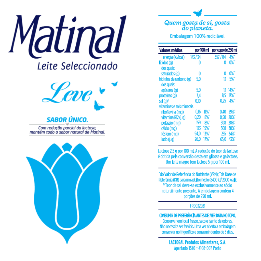 Leite Seleccionado Leve Matinal 1L – Gostomais